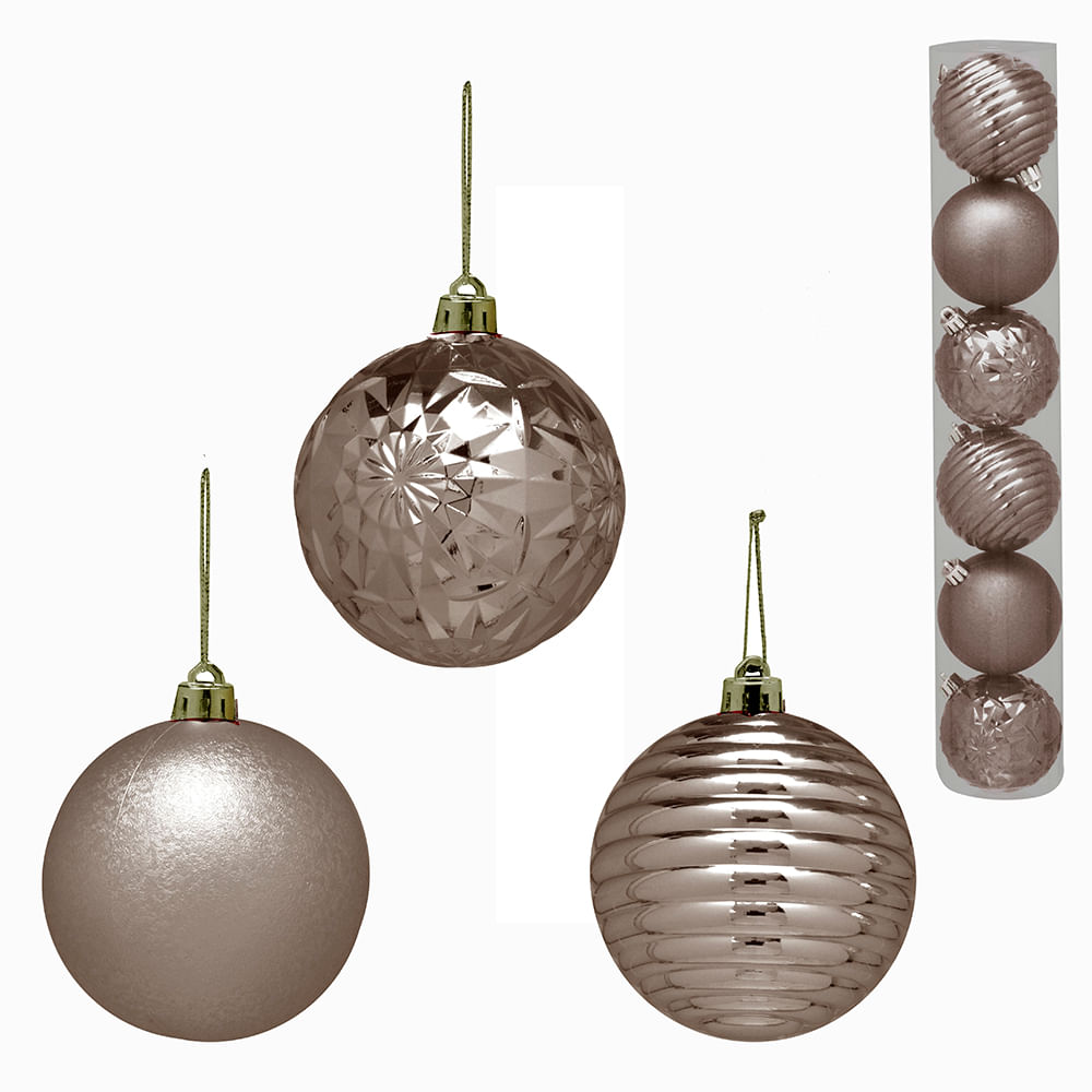 Conjunto 6 Bolas para Árvore Really Tabaco 8cm - Camicado