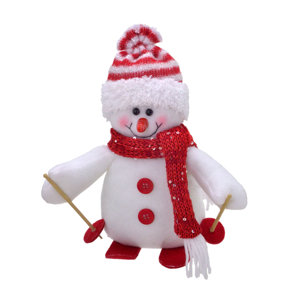 Boneco de Neve Decorativo com Esqui 21cm Espressione Christmas - Camicado